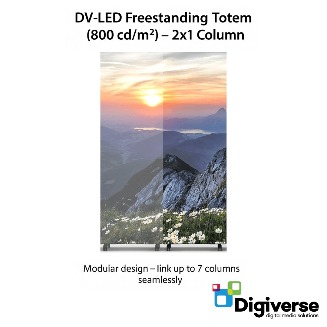 DV-LED Freestanding Totem (800 cd/m²) - 2x1 Column - Digiverse