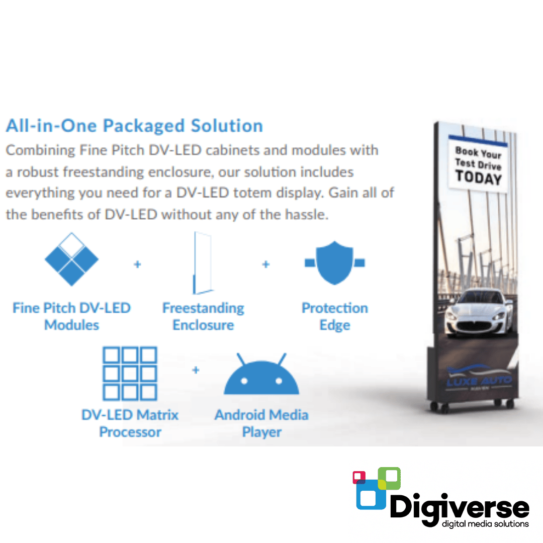 DV-LED Freestanding Totem (800 cd/m²) - 2x1 Column - Digiverse